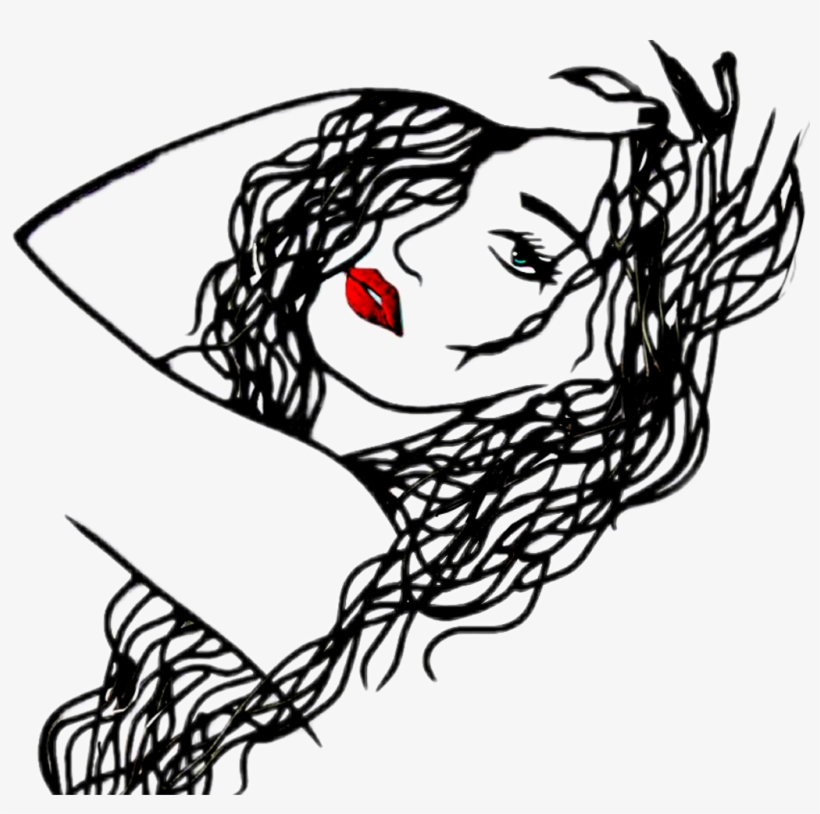 Girl Sticker - 3d Obrázky Kreslené Tužkou Lehke Transparent PNG ...