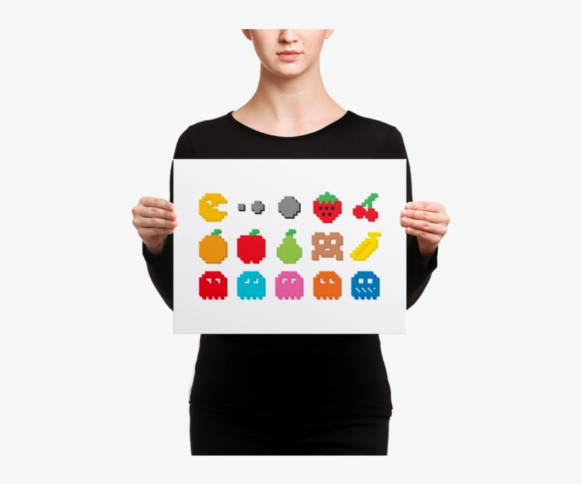 Pixel Pacman Canvas - Canvas Print Transparent PNG - 600x600 - Free ...