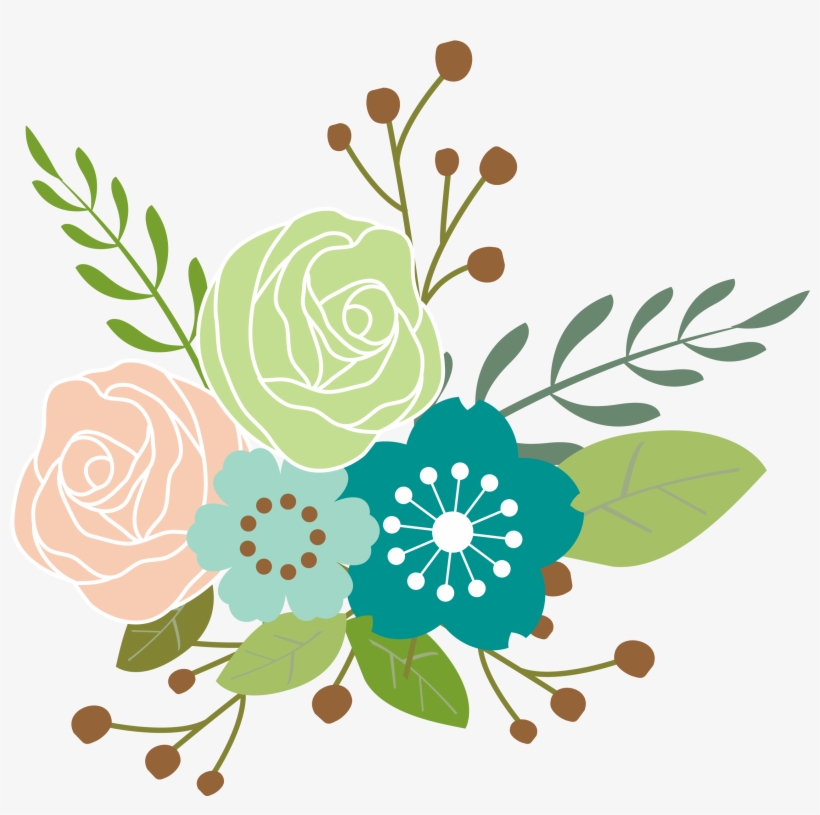 Teal Flower Clip Art