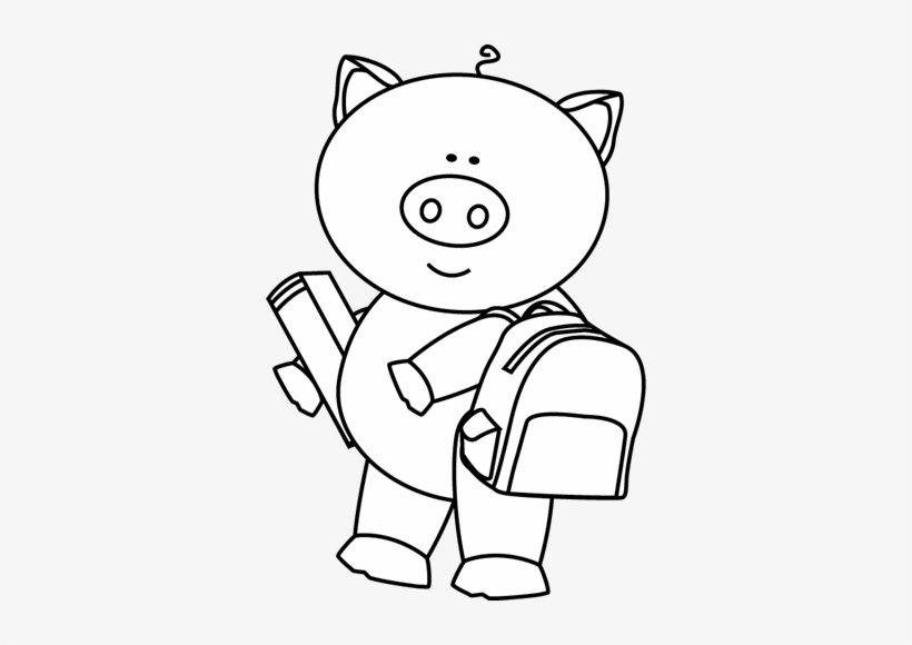 School Chair Clipart Black And White Pig