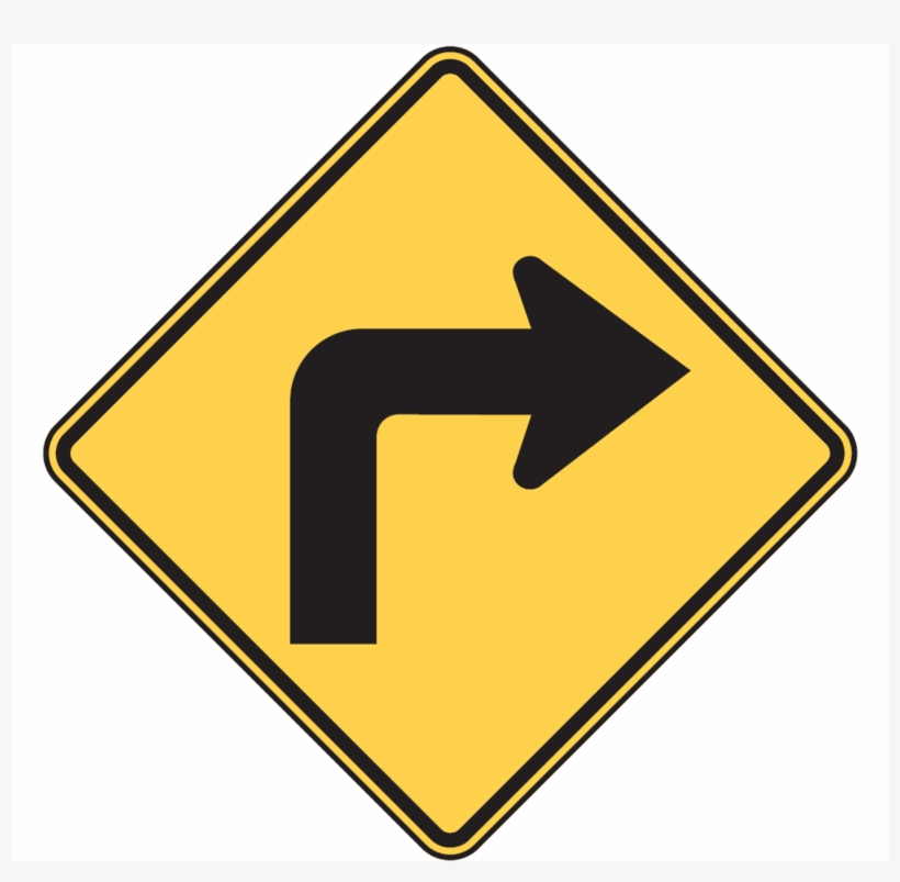 Right Turn Sign Is Used In - Right And Left Turns Coming Sign ...