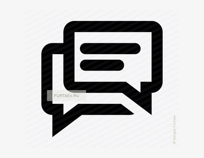 Vector Icon Of Two Speech Balloons With Text - Chat Vector Transparent ...