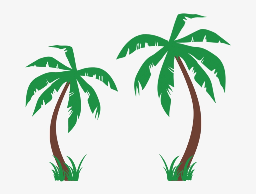 Palm Tree Decal For Wall Coconut Trees With Grass Wall - Palm Tree ...