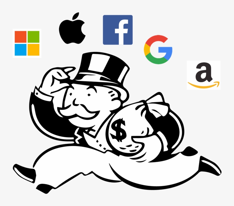 Big Tech - Monopoly Man With Money Bag Transparent PNG - 1356x668 ...