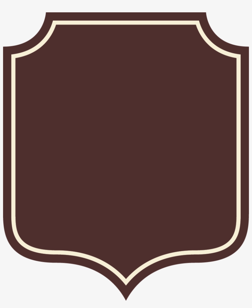 Brown Rectangle Shield One Point Down Badge With Top Transparent PNG ...