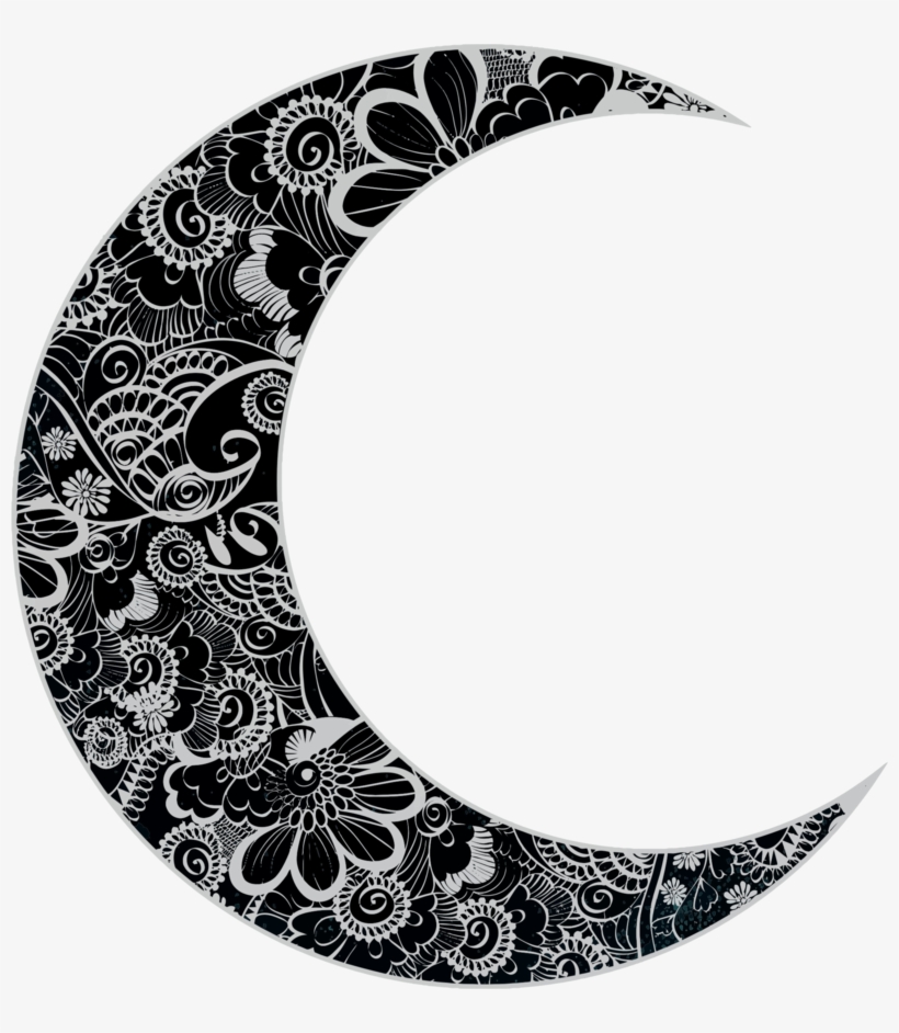Ornated Moon Crescent - Crescent Moon Art Transparent PNG - 800x862 ...