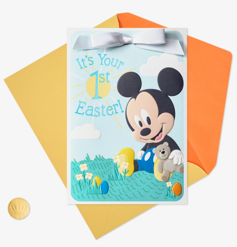 Disney Mickey Mouse First Easter Card For Baby - Cartoon Transparent ...