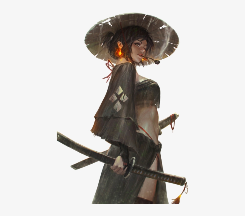 Female Samurai Art Transparent PNG - 480x773 - Free Download on NicePNG