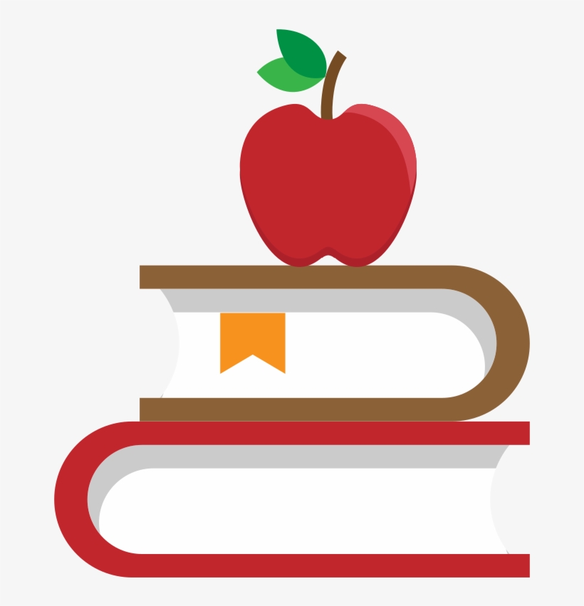 Books With Apple Flat Icon Vector - Mcintosh Transparent PNG ...