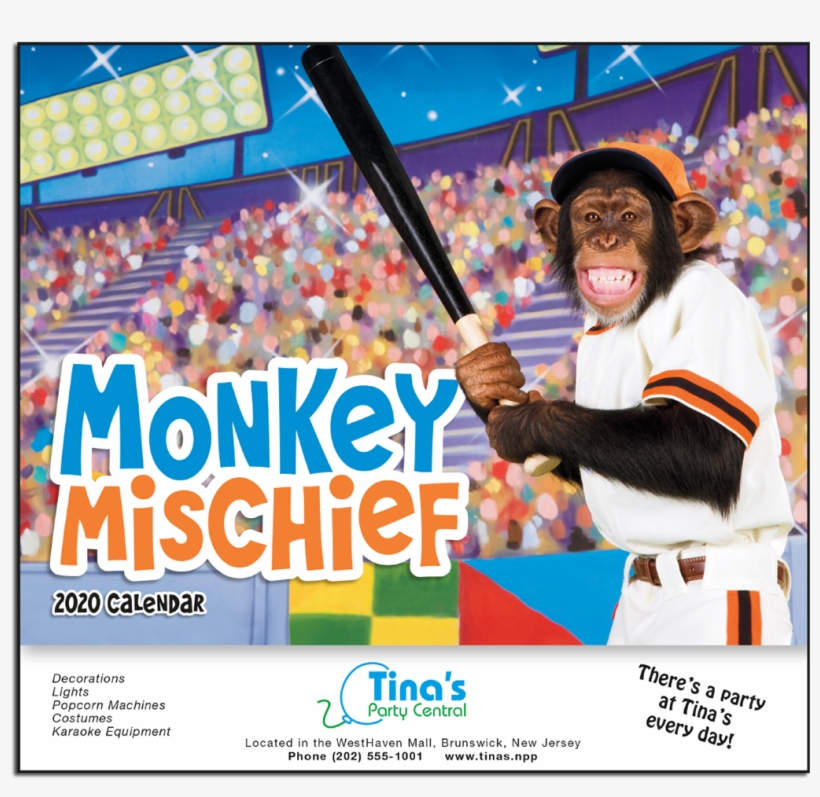 Picture Of Monkey Mischief Wall Calendar - Poster Transparent PNG ...