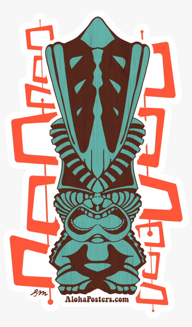 Retro Tiki Vinyl Sticker - Poster Transparent PNG - 1000x1475 - Free ...