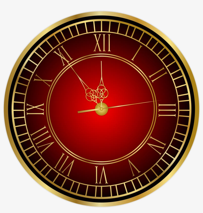 New Year Clock Red Png Image Transparent PNG - 8001x8000 - Free ...