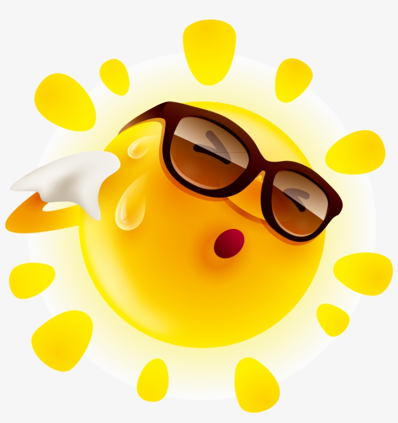 Summer Cute Sun Material Illustration Perspiration - Summer Sun Png ...