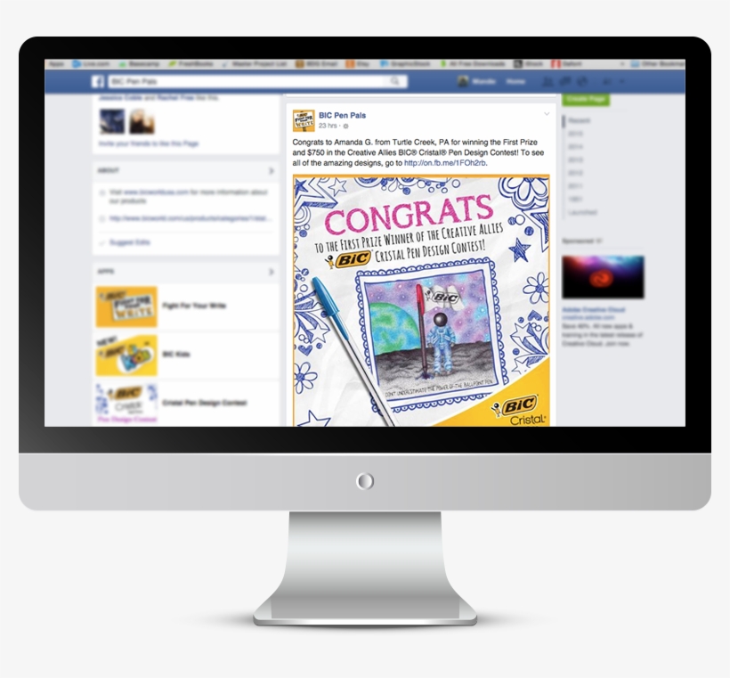 Bic® Clic Stick Pens - Computer Monitor Transparent PNG - 792x822 ...