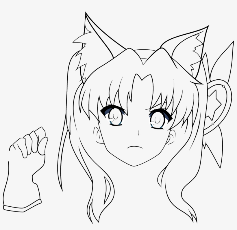 View Tohsaka Rin , - Line Art Transparent PNG - 877x810 - Free Download ...