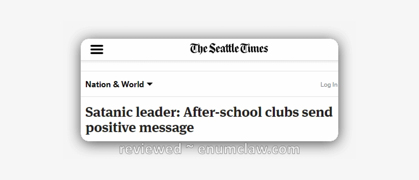 Kindergarten Satan Club Of Seattle - Seattle Times Transparent PNG ...