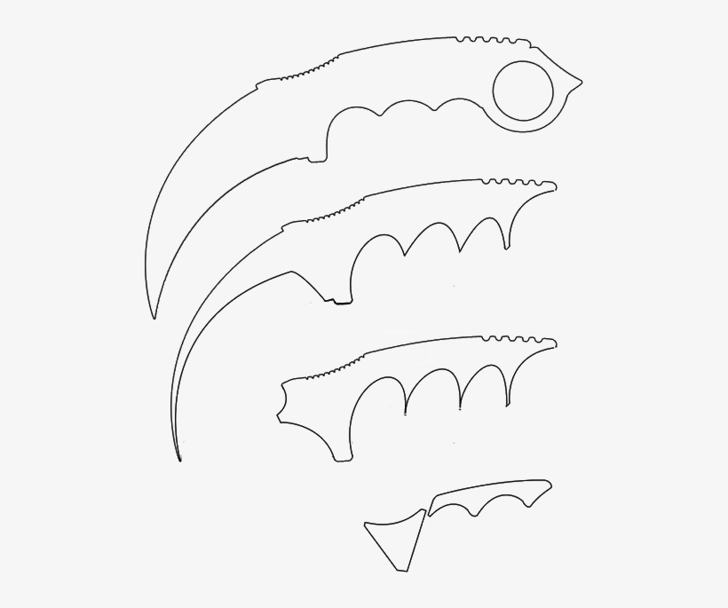 Download Vector Black And White Download Csgo Drawing - Karambit Knife ...