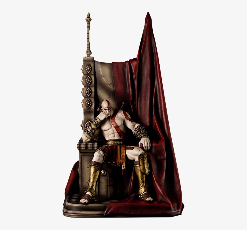 God Of War - God Of War - Kratos On Throne Statue Transparent PNG ...