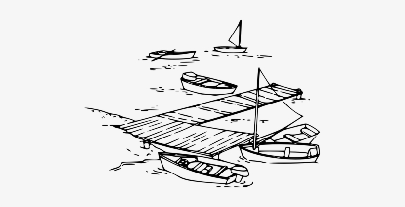 Clip Art Sailboat With Dock