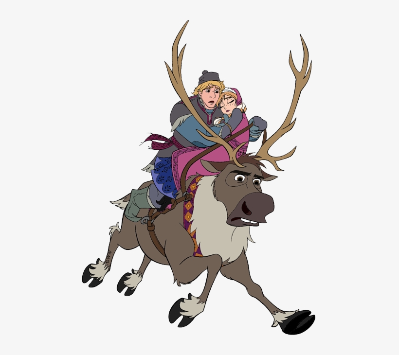Sven Kristoff Rides Sven With Anna - Anna And Sven Transparent PNG ...