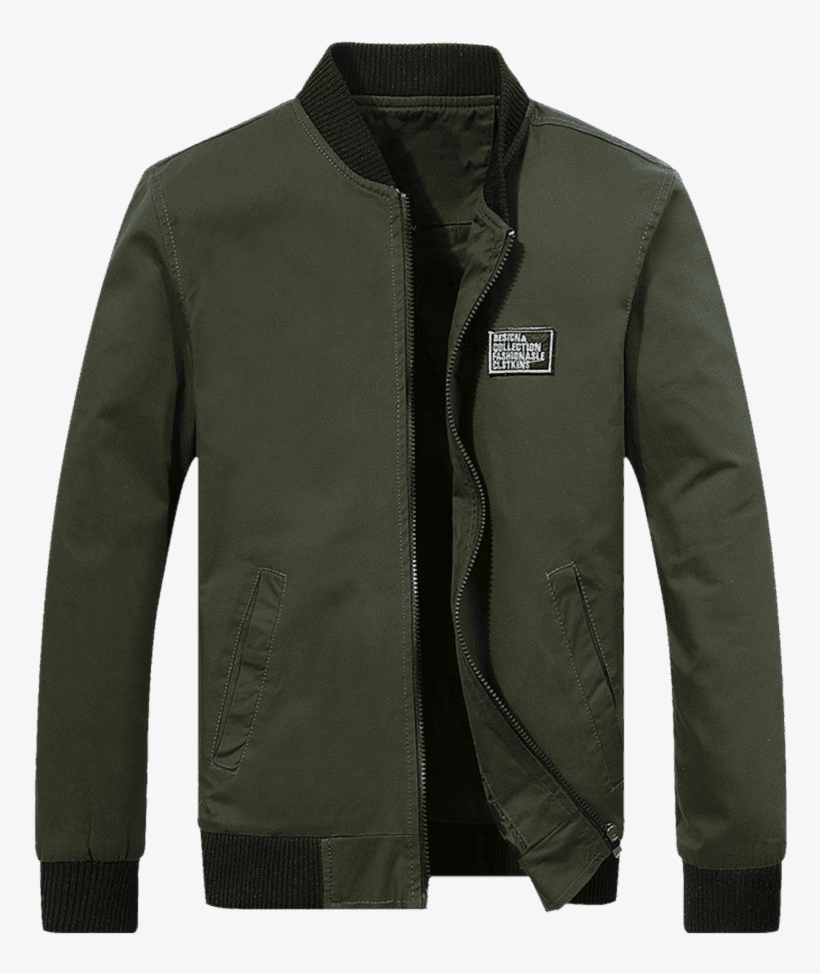 Chest Applique Bomber Jacket Transparent PNG - 800x1064 - Free Download ...