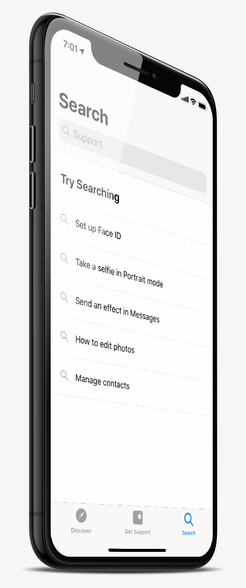 Search Tab In The Apple Support App - Smartphone Transparent PNG ...
