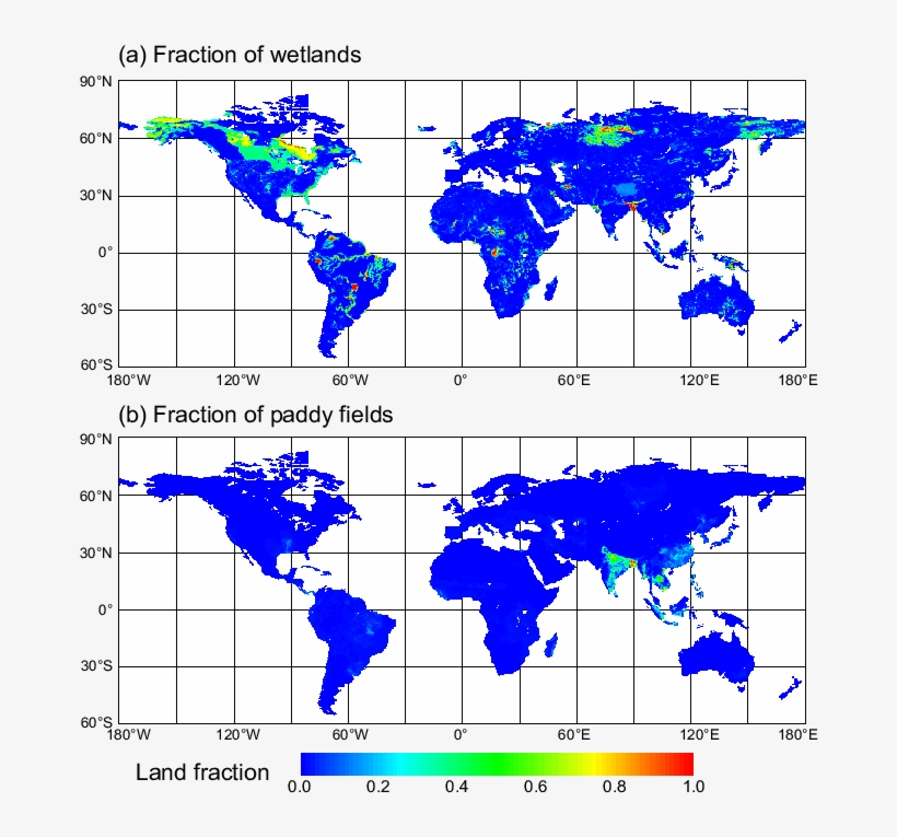 Global Maps Of The Distribution Of Natural Wetlands - World Map Easy ...