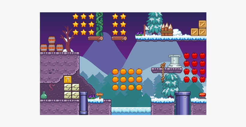 Platformer Snowy Level Transparent PNG - 600x500 - Free Download on NicePNG