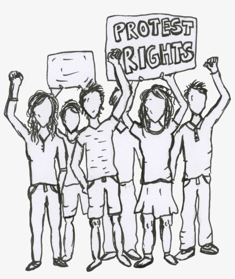 People Protesting Drawing