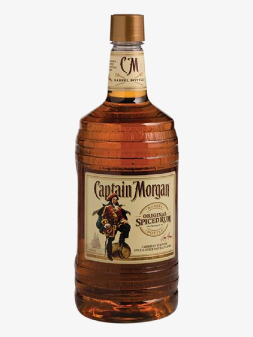 Captain Morgan Spiced Rum - Large Captain Morgan Bottle Transparent PNG ...