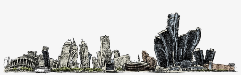 Ruins Drawing City - Detroit Cartoon Transparent PNG - 1130x300 - Free ...