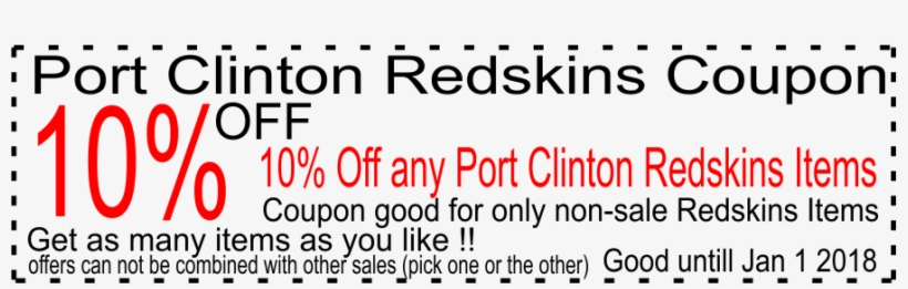 Port Clinton Redskins Coupon - Date Ready Pattern For 48cm Mortimer ...