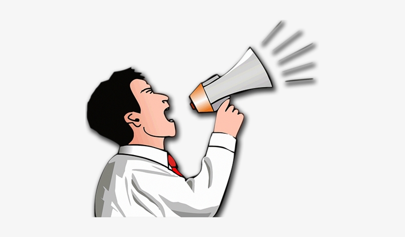 Complaining About Others " - Person With Megaphone Clipart Transparent ...