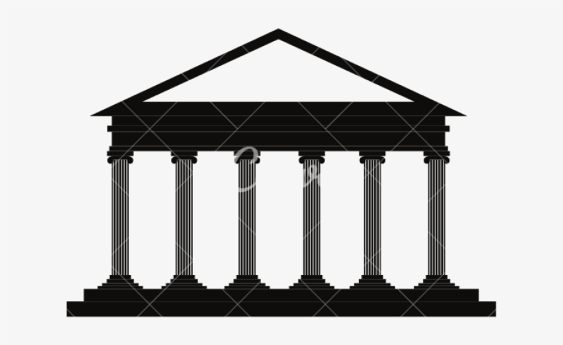 Columns Clipart Greek Palace - Courthouse Silhouette Transparent PNG ...
