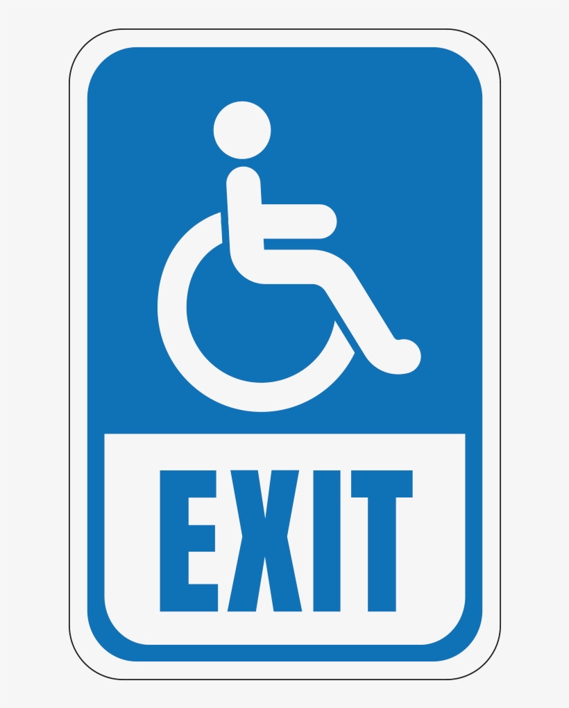 Handicap Exit Logo, 12 In - Disabled Logo Png Transparent PNG ...
