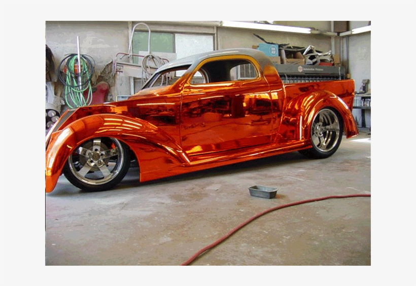 32 Ford Hot Rod Pickup - Orange Chrome Car Paint Transparent PNG ...