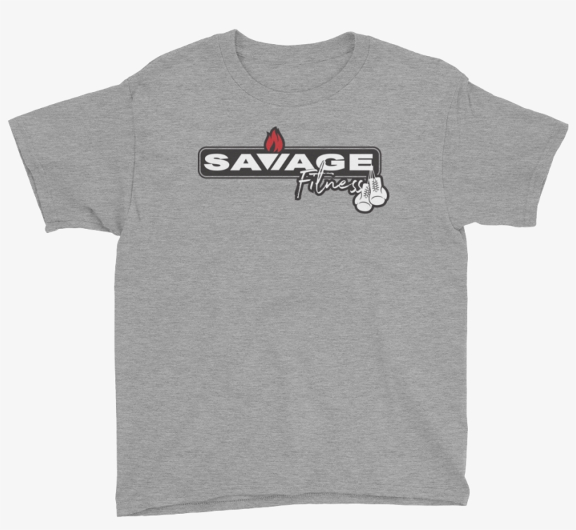 Savage Fit Box Horz Logo Mockup Front Flat Heather - T-shirt ...
