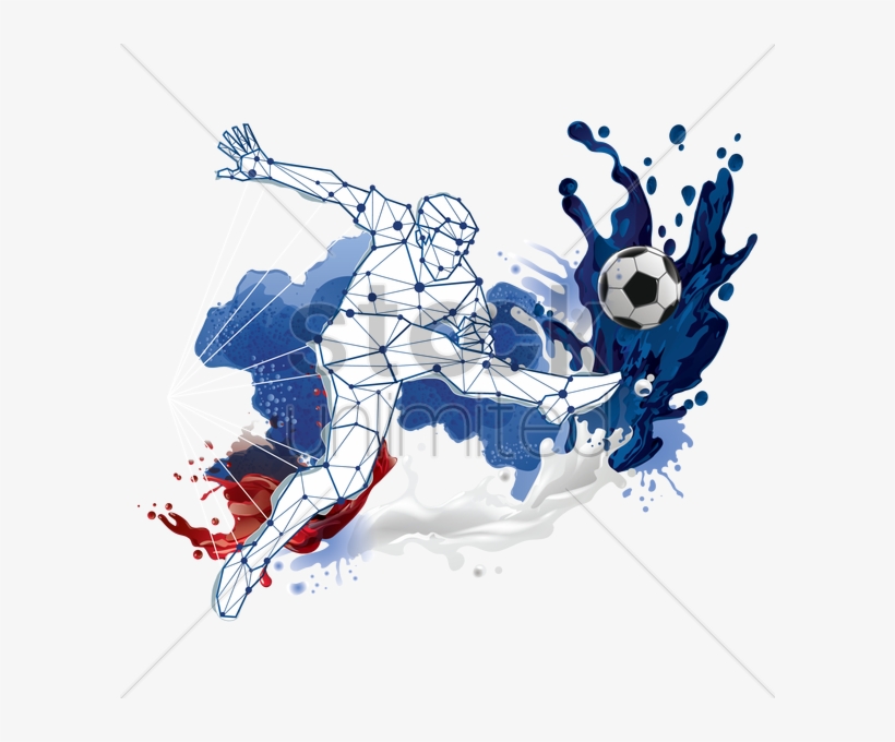 Abstract Soccer Player Design Vector Image - T-shirt Transparent PNG ...