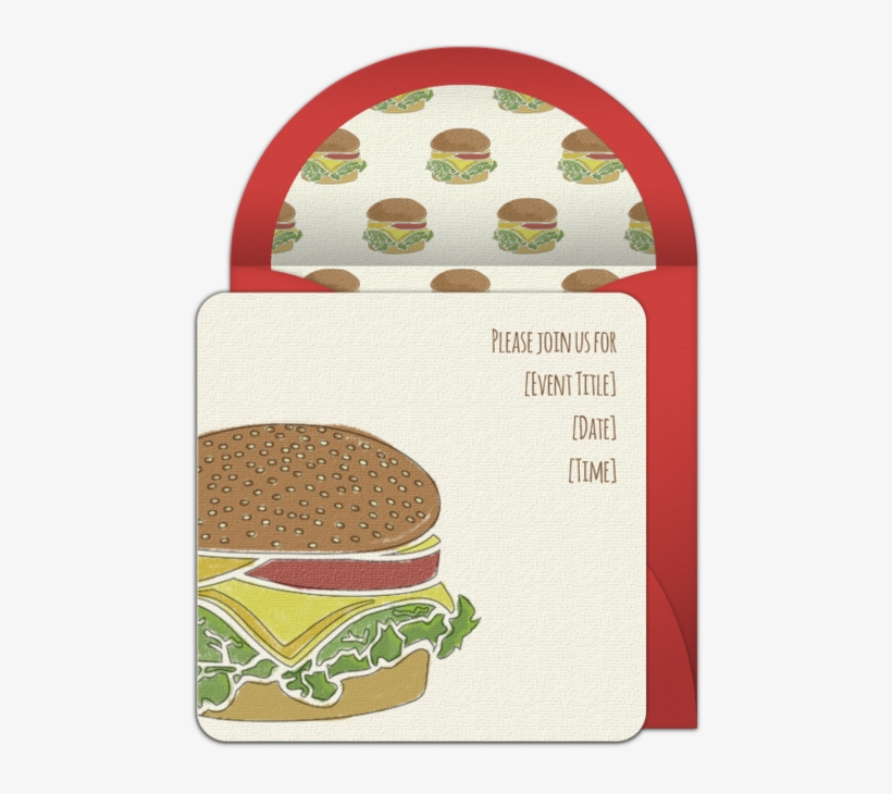 Burger Cookout Online Invitation From Punchbowl - Fast Food Transparent ...