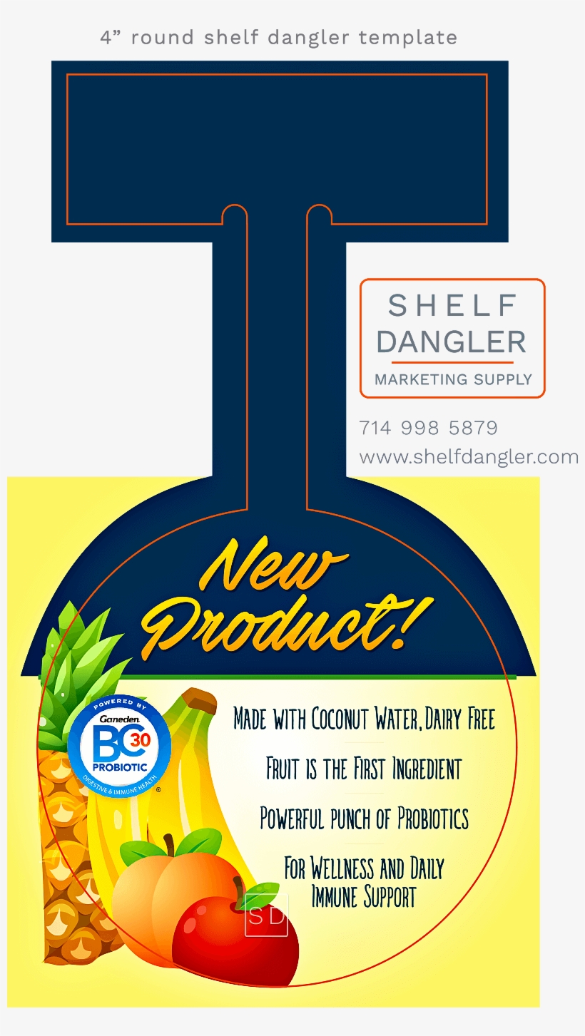 Shelf Dangler Prepress With Template Over Artwork - Natural Foods ...
