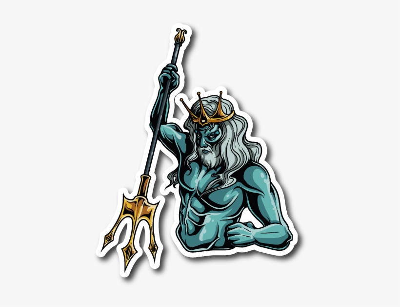 Greek God Poseidon Sticker - Poseidon Decals Transparent PNG - 600x600 ...