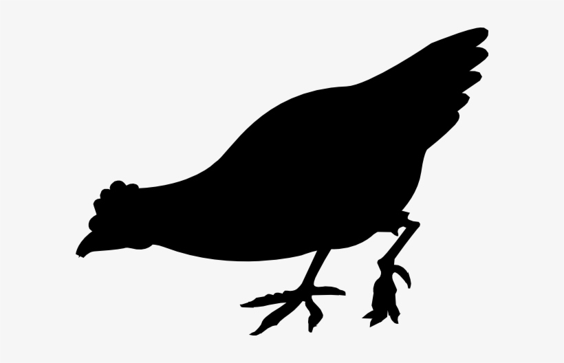Black Eating Chicken Clip Art - Chicken Clipart Black Transparent PNG ...