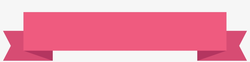 Pink Ribbon Banner With Down Fold End - Parallel Transparent PNG ...