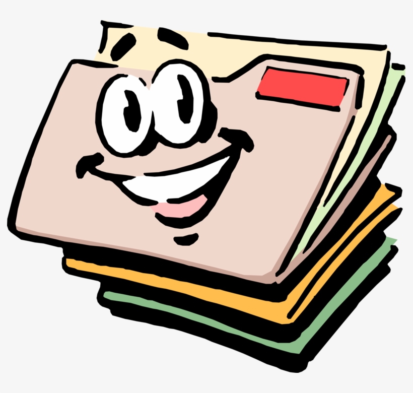 Vector Illustration Of Cartoon File Folder Holds Loose - File Folder ...