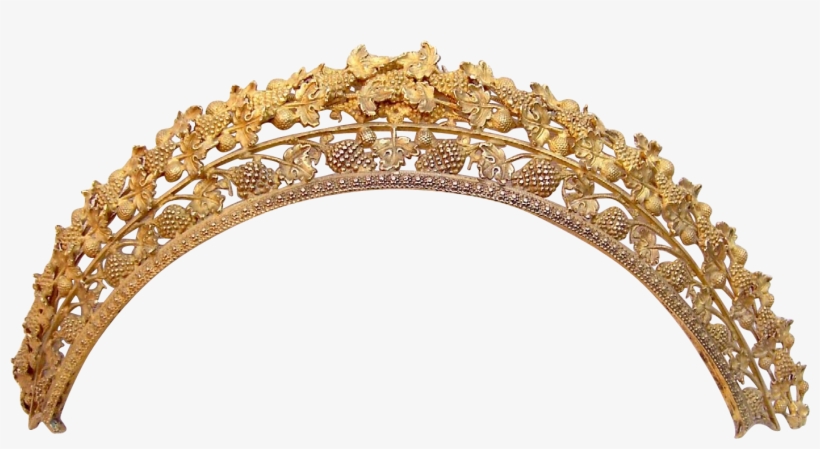 Regency Or Late Georgian Gilded Metal Tiara With Grapes - Gold Leaf ...