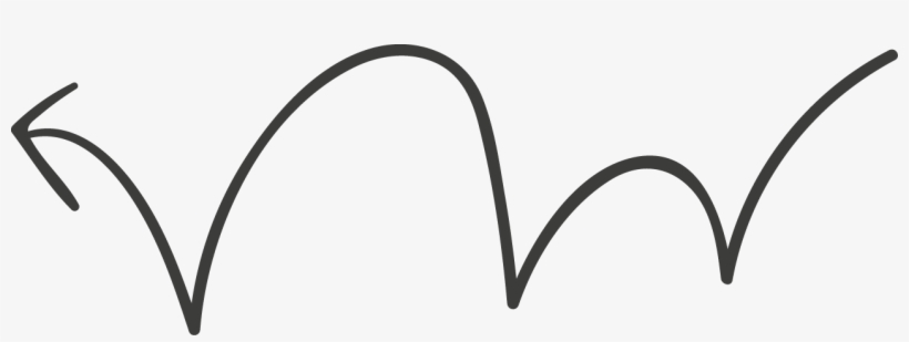 Left Arrow Long Twist Tail Doodle - Arch Transparent PNG - 1274x419 ...