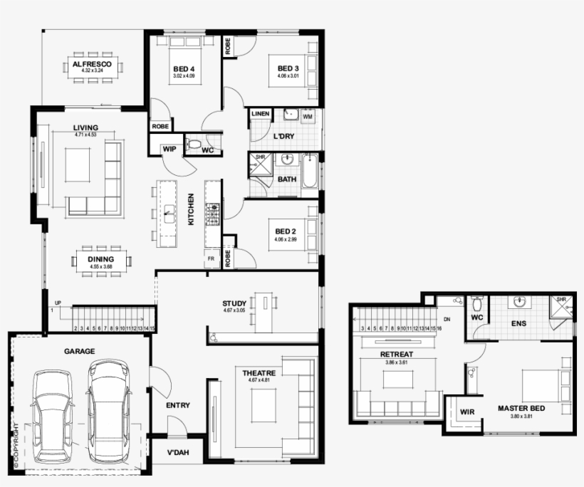 Enlarge Plans - Floor Plan Transparent PNG - 1000x1000 - Free Download ...