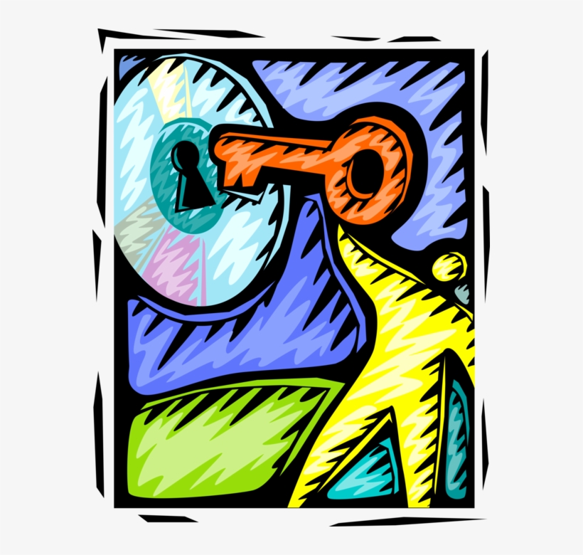 Vector Illustration Of Unlocking Information Technology Transparent PNG ...