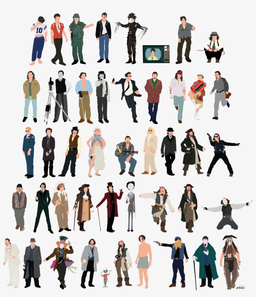 Johnny Depp - Iconic Film Characters Transparent PNG - 1280x1426 - Free ...
