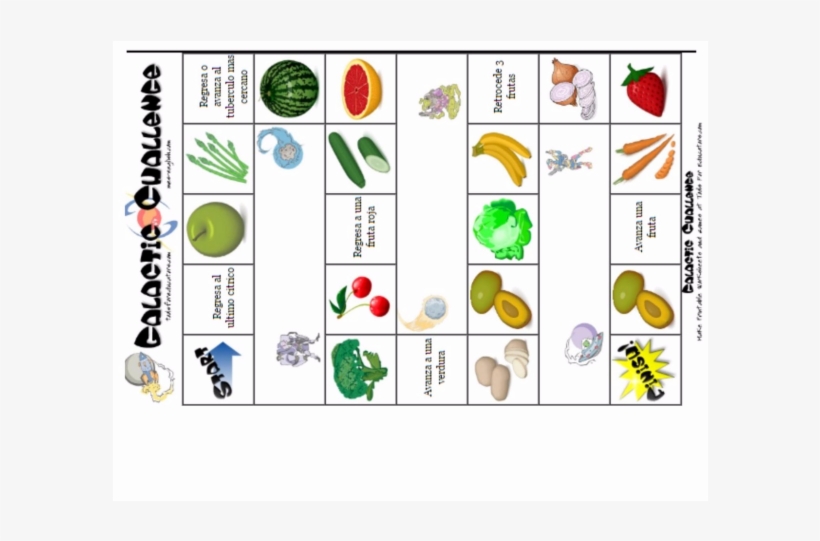 Juegos Didácticos Frutas Y Verduras - Printable Board Games Transparent ...